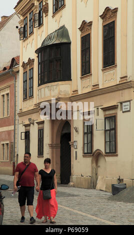 Hungary, Sopron, street scene, historic architecture, Artner Palace ...