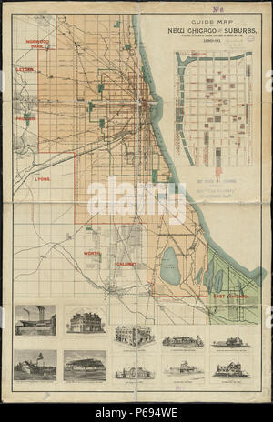 Guide map of new Chicago and suburbs , Buildings, Illinois, Chicago ...