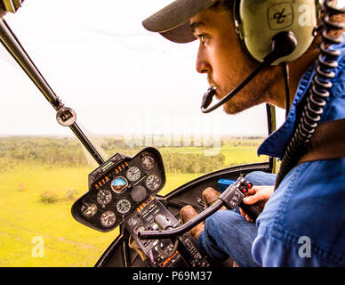 Robinson R44 helicopter cockpit controls dashboard Stock Photo - Alamy