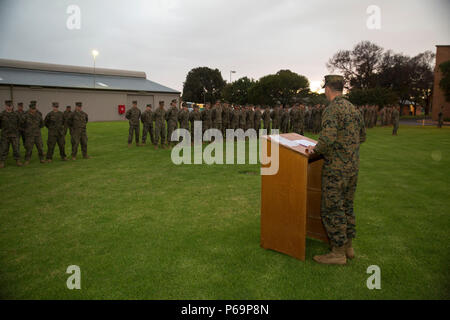 Maj. Christopher W. Simpson, Company C Commander, reminds his Marines ...