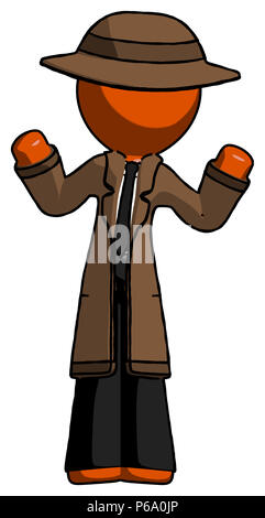 Orange police man shrugging confused Stock Photo - Alamy
