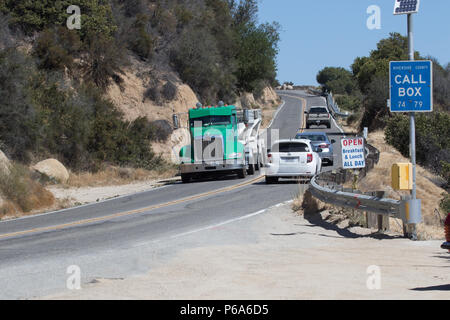 Vehicles traveling along the Ortega Highway 74 in Southern California ...
