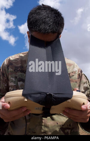 U.S. Army Spc. Justin Esparza, a military police Soldier with the 552nd ...