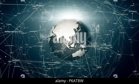 Global network connections. connecting countries around the world ...