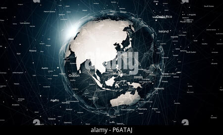 Global network connections. connecting countries around the world ...