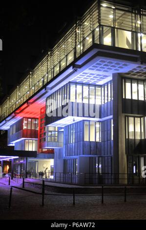 illuminated Queen Elizabeth II Conference Center at Night.Queen ...