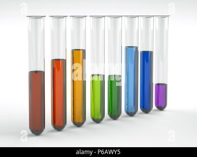 collection of test tubes with liquids in all colors Stock Photo - Alamy