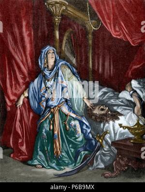 Judith killing the Assyrian general Holofernes, 19th century. Artist ...