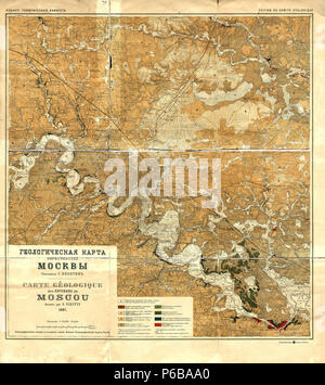 The 1897 Nikitin Geology Map of Moscow provides a detailed geological ...