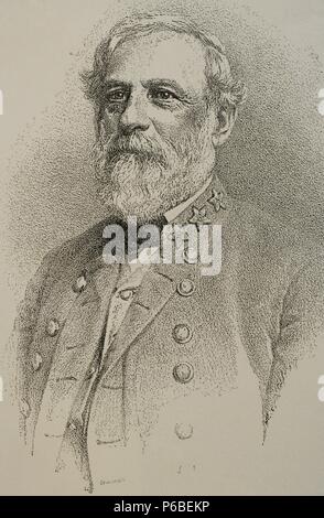 Engraving of Robert Edward Lee. Robert Edward Lee (1807 – 1870) was an ...
