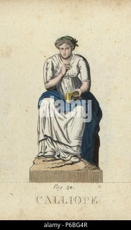 Calliope, Greek muse of epic poetry, with wreath and writing tablet ...