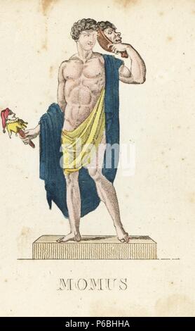 Momus, Greek god of mockery,holding a mask and puppet Stock Photo - Alamy