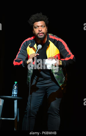 Comedian DeRay Davis performs during Shaquille O'Neal All Star Comedy ...