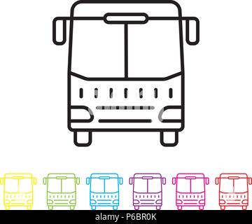 coach line icon, outline symbol, vector illustration, concept sign ...