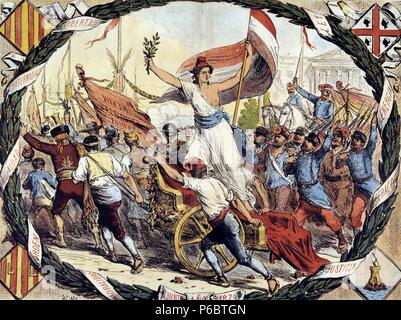 PRIMERA REPUBLICA 1873-1874. ESPAÑA. ALEGORIA DE LA PRIMERA REPUBLICA ...