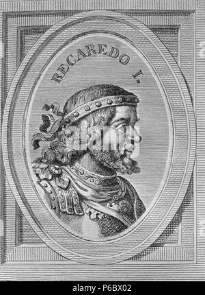 RECAREDO I. REY VISIGODO 586-601 ( IZQUIERDA). LUYVA. REY VISIGODO 581 ...