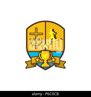 Christian sports logo. Cup and Holy Spirit. All Glory to God Stock ...