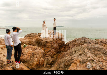 The granite rocks of Tianya Haijiao are a popular location for wedding ...