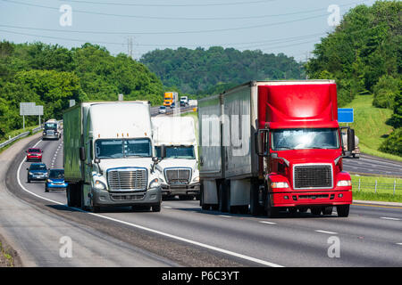 Tractor trailer semi truck with logos for Amazon Prime service and text ...