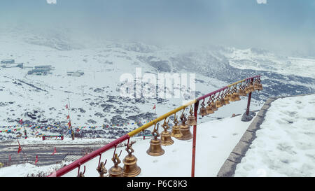 A view from OLD BABA MANDIR or ADI BABA MANDIR ofsnow covered mountain ...