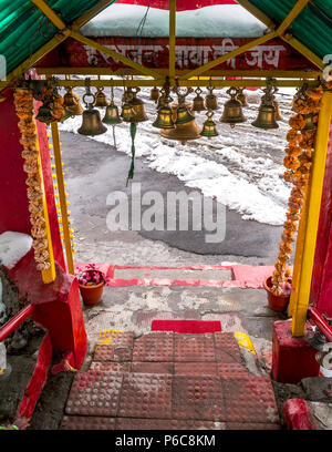 Stairs of Old Baba Mandir or Adi Baba Mandir Where at the top written ...