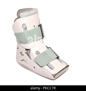 orthopedic compression boot for ankle injury isolated on white ...