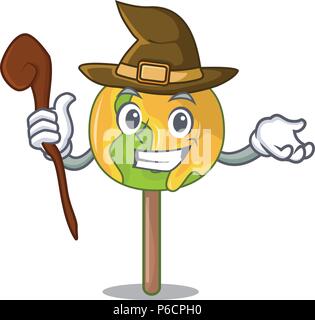 Witch red apple funny character for vegetarian cartoon vector ...