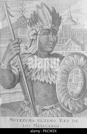 portrait of Moctezuma II (1466 – 1520) ruler of the Aztec Empire in ...