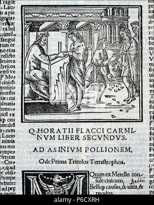 HORACIO. QUINTO HARACIO FLACO. POETA LATINO. 68-8 AC. GRABADO RETRATO ...