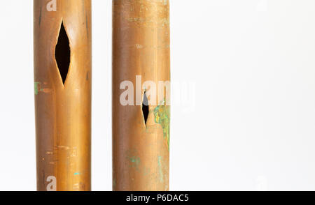 Burst copper water pipe due to frost Stock Photo - Alamy