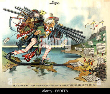 TRade with china. Cartoon in the American satirical magazine Judge 21 ...