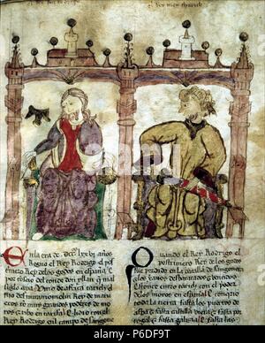 RODRIGO. REY VISIGODO DE 710 - 711. GRABADO RETRATO ARNOLDO VANWESTER ...