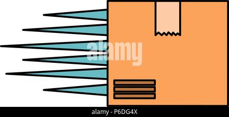 packing box carton with speed lines in computer vector illustration ...