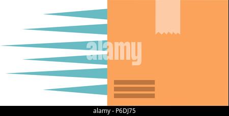 packing box carton with speed lines vector illustration design Stock ...