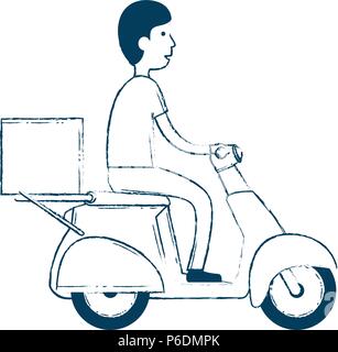 delivery worker in motorcycle avatar character Stock Vector Image & Art ...