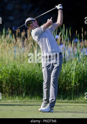 Lanto Griffin tees off on the fourth hole during the second round of ...