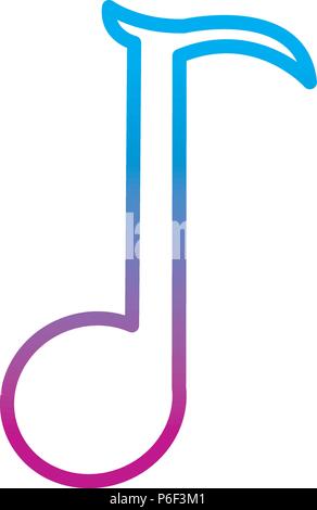 line quaver rhythm musical note sign vector illustration Stock Vector ...