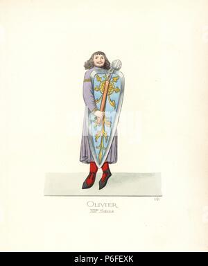 The paladin Roland, from the Song of Roland, 12th century Stock Photo ...