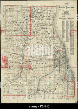 Touring road map of Chicago and environs : 6 counties , Chicago Ill ...