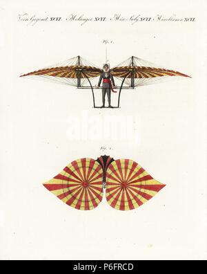 Flying machine built by Jacob Degen, a clockmaker from Vienna Stock ...