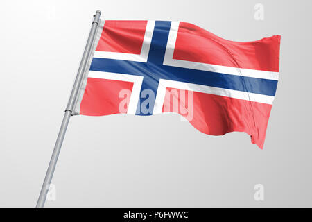 Isolated Noway Flag waving, 3D Realistic Norway Flag Rendered Stock ...