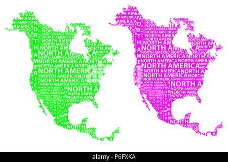 Sketch North America letter text continent, North America word - in the ...
