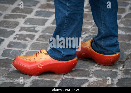 Traditional Dutch clogs being worn at Gouda, Netherlands Stock Photo ...
