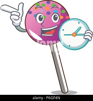 With clock cute lollipop character cartoon Stock Vector Image & Art - Alamy