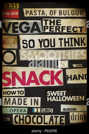 Typography collage photo print Stock Photo - Alamy