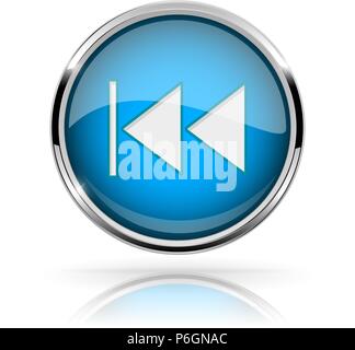 Back Icon - 3d Blue Button Stock Vector Image & Art - Alamy