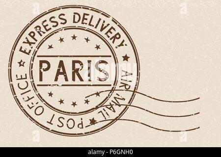 Paris brown grunge round vintage rubber stamp Stock Vector Image & Art ...