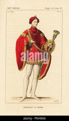 Sergeant at arms, royal guard, mace-bearer, 13th century. When guarding ...