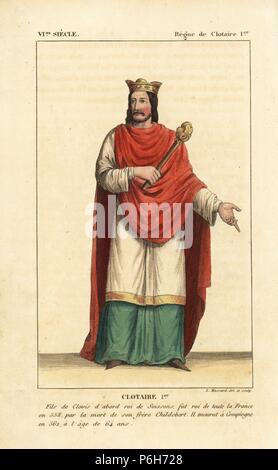 King Clotaire I of the Franks, (19th century).Artist: Weber Stock Photo ...