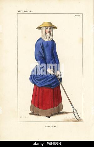 History of Fashion, Costumes of French peasant, burger woman, and ...